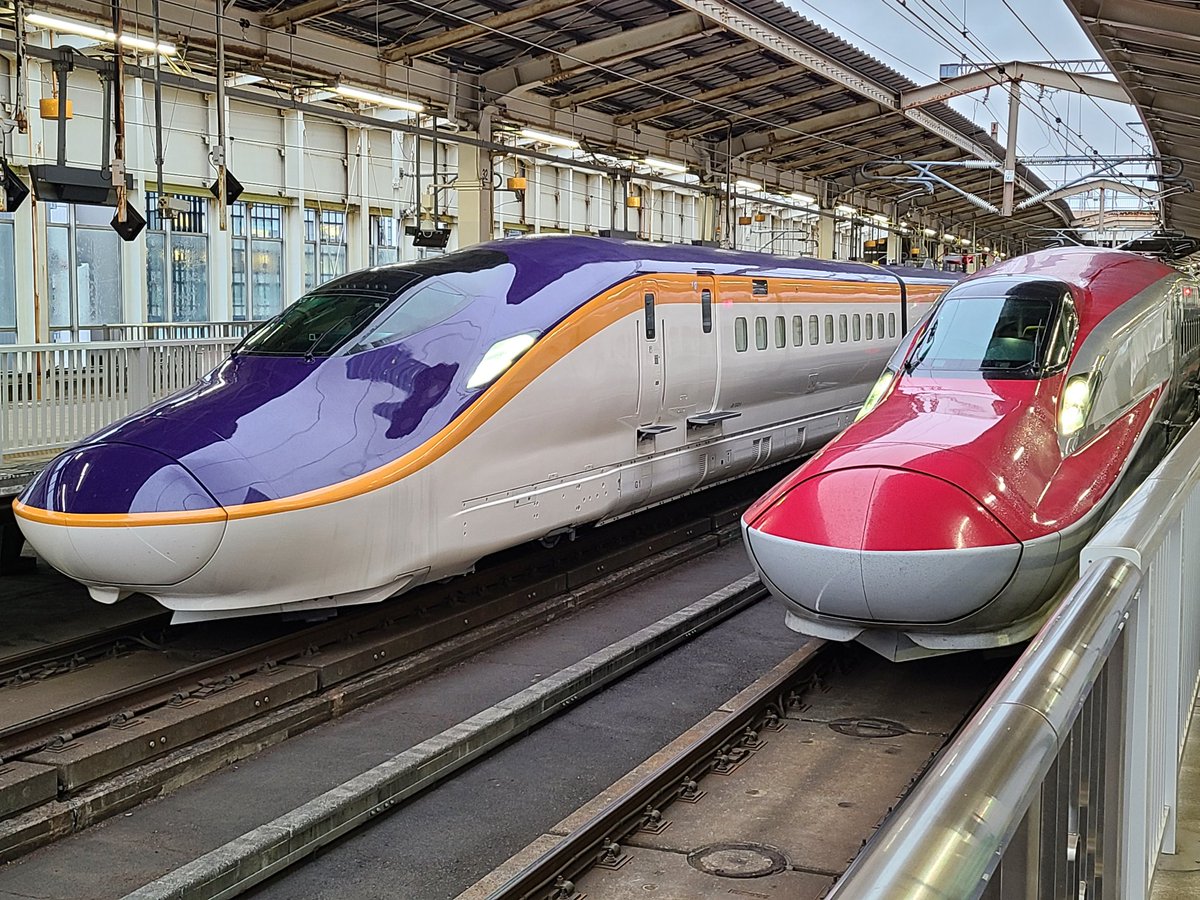 駅ソージキTYPE・H5 on Twitter: "RT @NO393304587: 仙台駅にてJAPAN RED E6系こまちとE8系ミニ新幹線同士の並び!!E8系がデビューしたらこの並びが ...