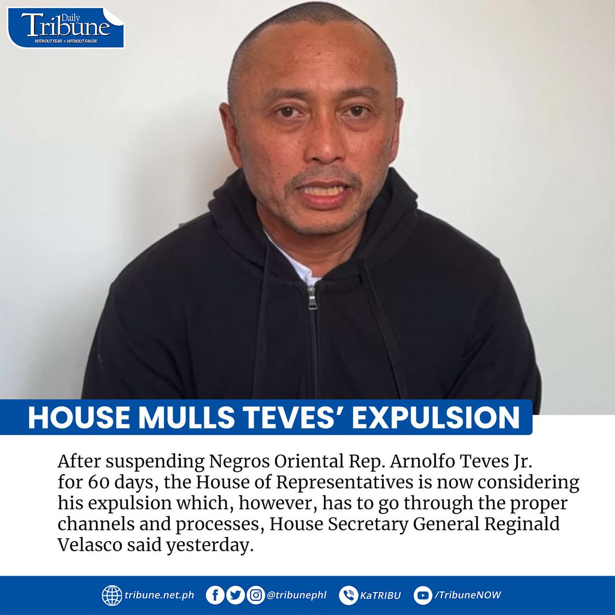 Daily Tribune on Twitter: "Velasco told reporters that a letter from the widow of slain Negros ...