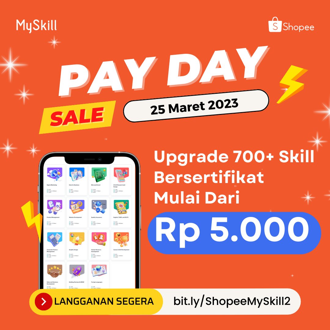 MySkill - Si Paling Belajar 💎 on Twitter: "⚡⚡ PAYDAY SALE ⚡⚡ Upgrade skill baru sekaligus Review ...