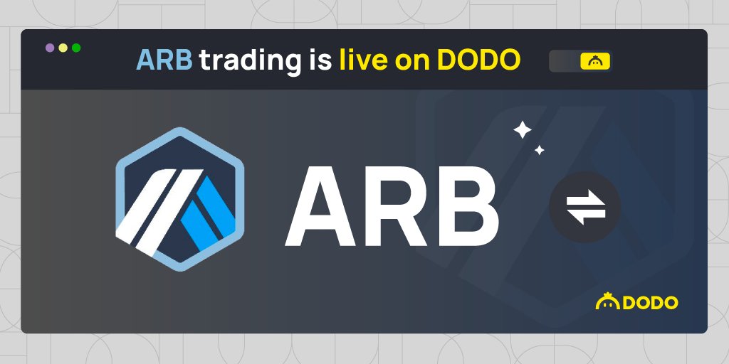 DODO | Multichain DEX Aggregator on Twitter: "🎉 $ARB is here, congratulations again to our frens ...