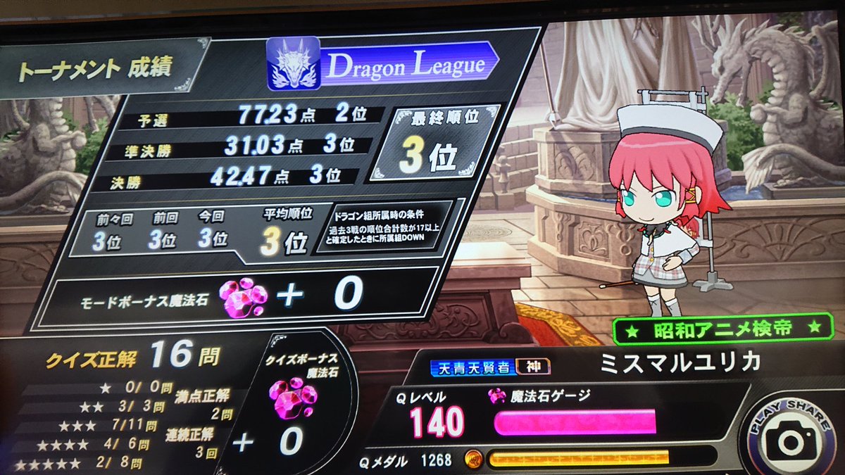 暁空ユリカ on Twitter: "18:47 2ルキア #QMAルキア同盟 今週もお疲れ様でした。"