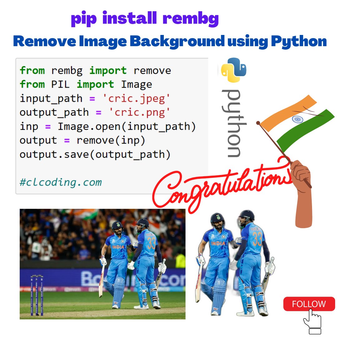 Remove Image Background Using Python Thread From Python Coding Clcoding Rattibha