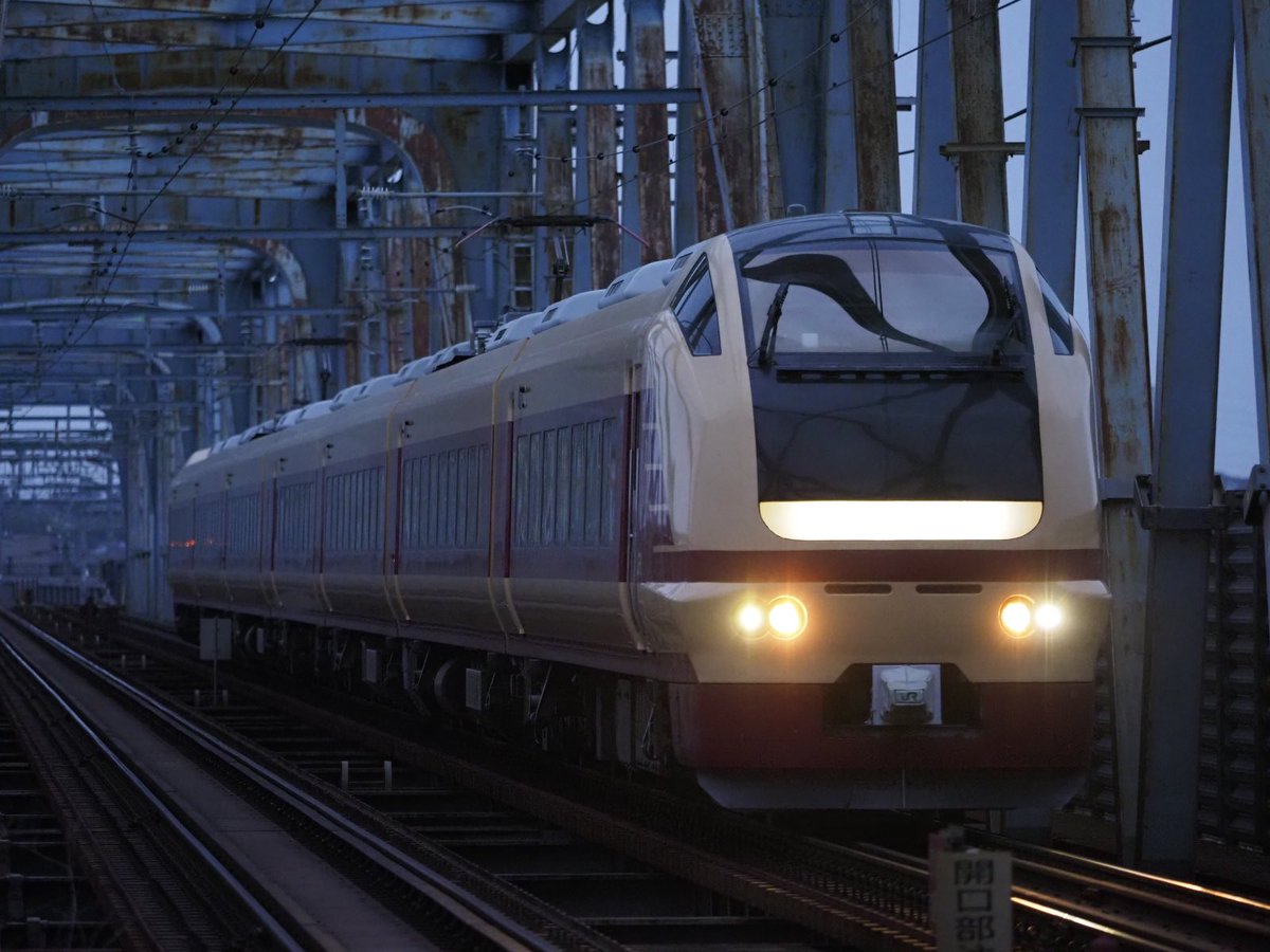 まっこぉ@鉄と花 on Twitter: "3/12 E653系国鉄色の特急 水戸偕楽園八王子号です。 夕方曇り空で露出厳しかった。"