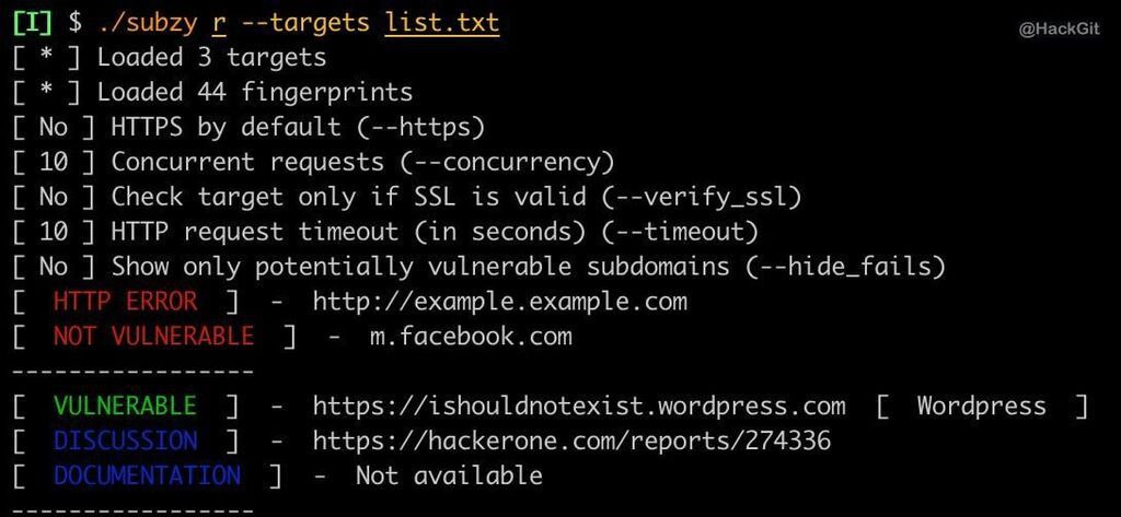 Chris Bertsch on Twitter: "RT @dilagrafie: Subzy Subdomain takeover tool which works based on ...
