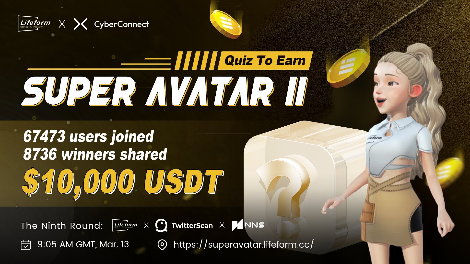 Lifeform on Twitter: "@Lifeformcc x @CyberConnectHQ #SUPERAVATAR Round 8 67473 users joined ...