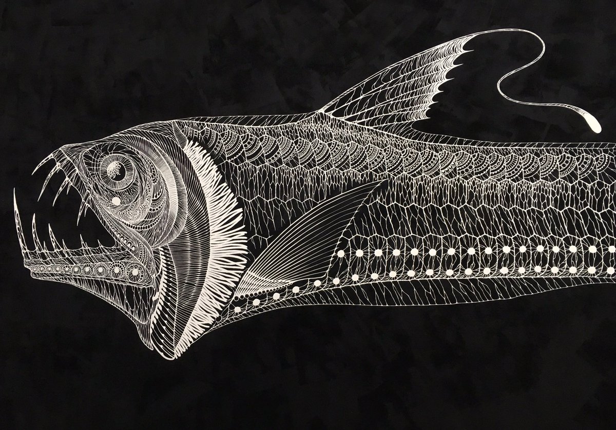 「ちなみにこちらの作品を作っている時の出来事です。「残夢」と言うタイトルで、目覚め」|切り剣Masayo / 「切り剣 福田理代切り絵作品集」発売中のイラスト