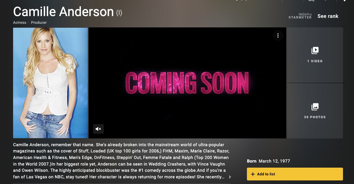 In-Gag-Nito on Twitter: "http://imdb.com identifies Camille Anderson as turning 46 today. Many ...