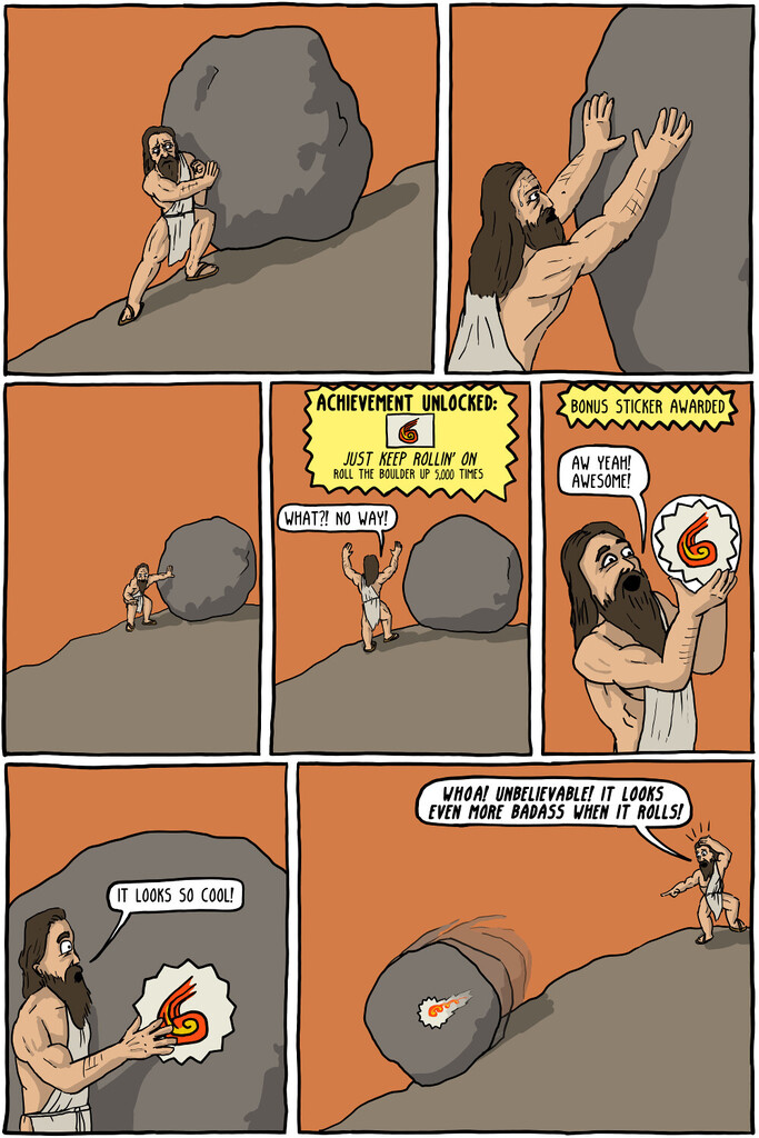 Total Philosophy Memes On Twitter Sisyphus Seems Pretty Happy