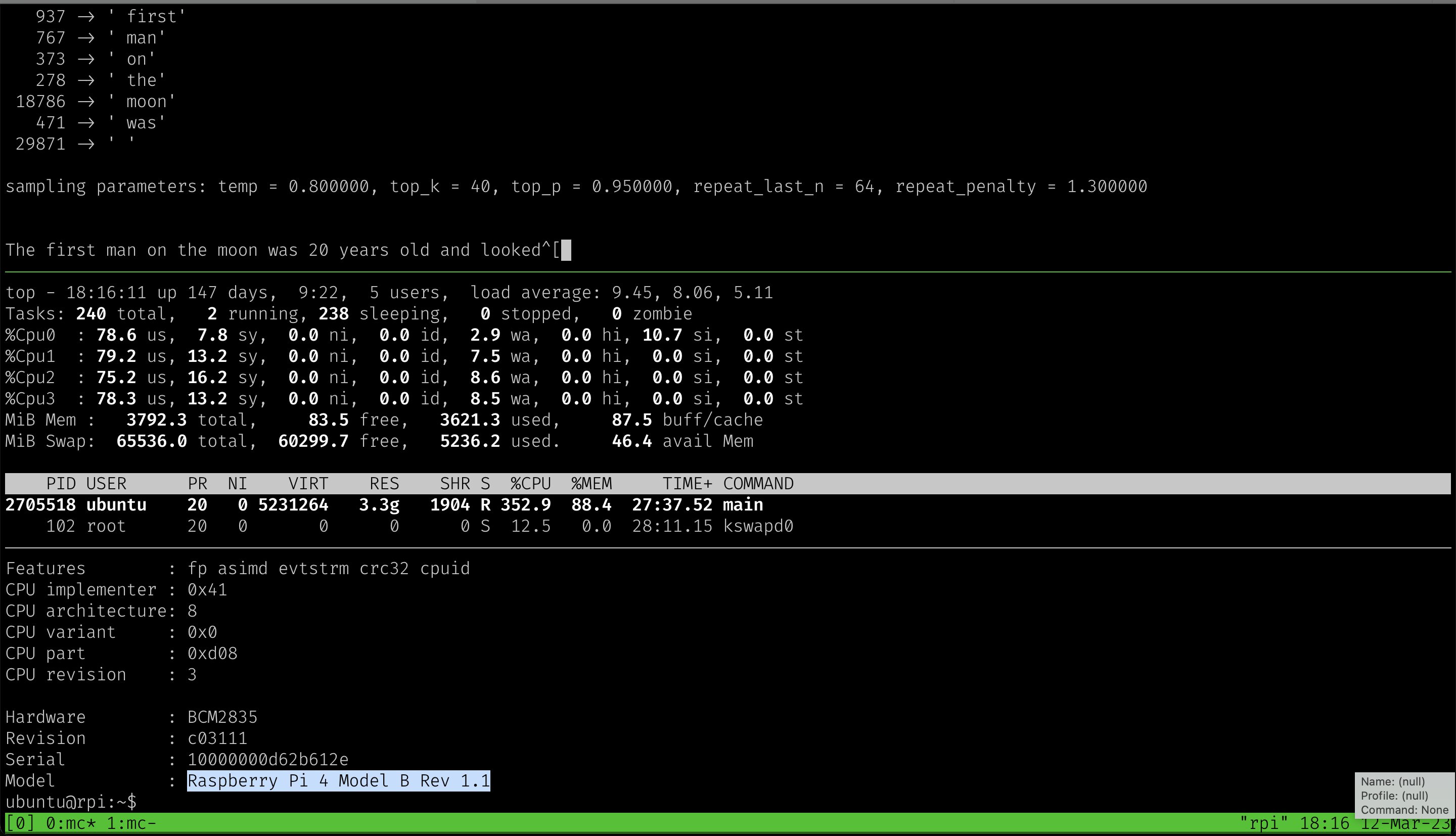 Simon Willison on Twitter: "LLaMA 7B language model running on a 4GB RaspberryPi!" / Twitter