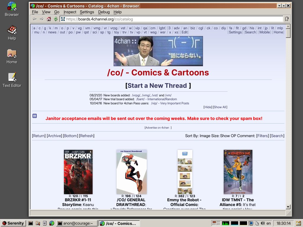 Andreas Kling on Twitter: "Browsing 4chan on SerenityOS, 2019 vs 2023"