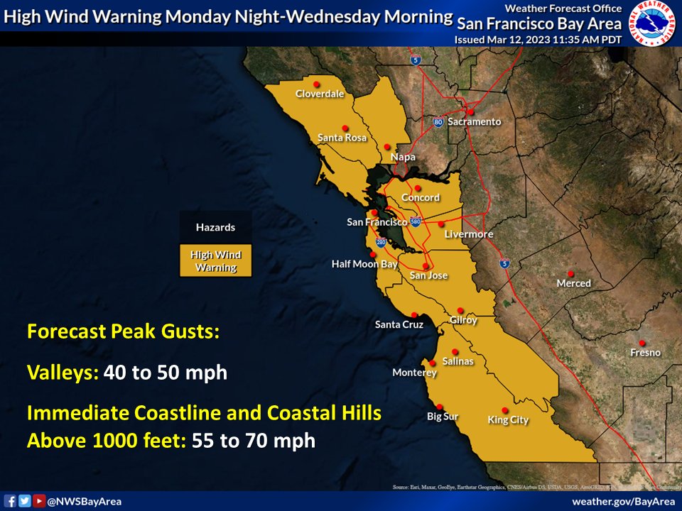 Nws Bay Area 🌉 On Twitter A High Wind Warning Has Been Issued For