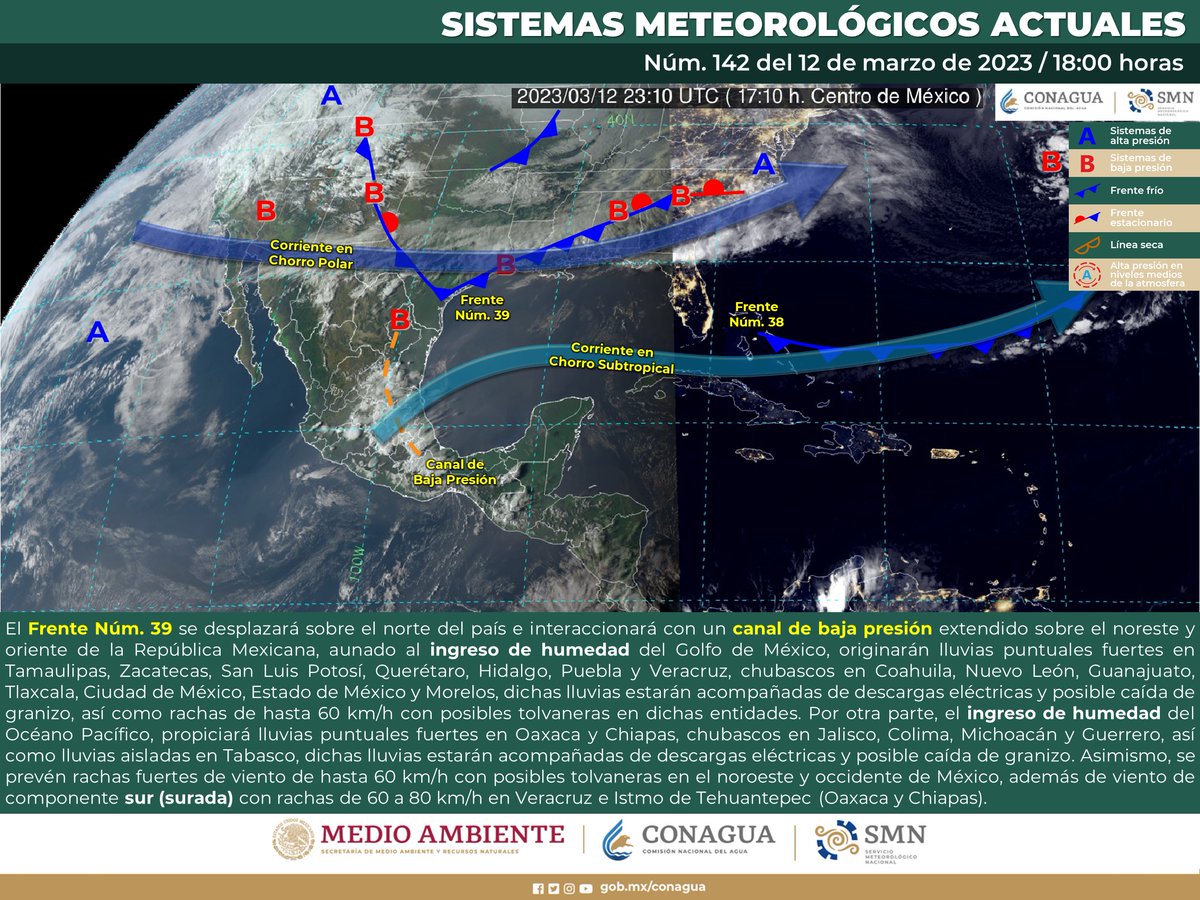 CONAGUA Clima on Twitter: "Consulta en https://smn.conagua.gob.mx/es/pronosticos ...