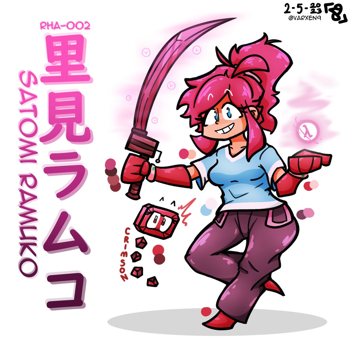 「Ramuko has that hairstyle with a single ahoge hair (if that ...