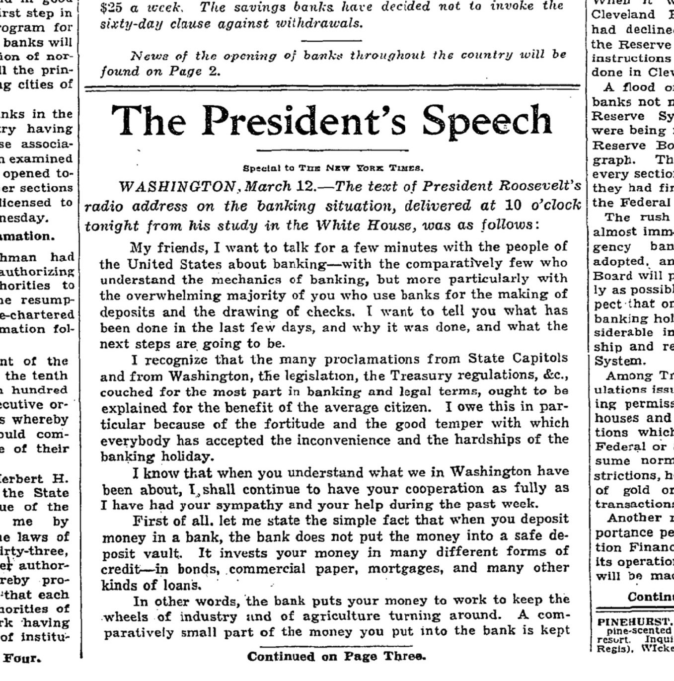RetroNewsNow on Twitter: "🎙️On March 12, 1933, eight days after his ...