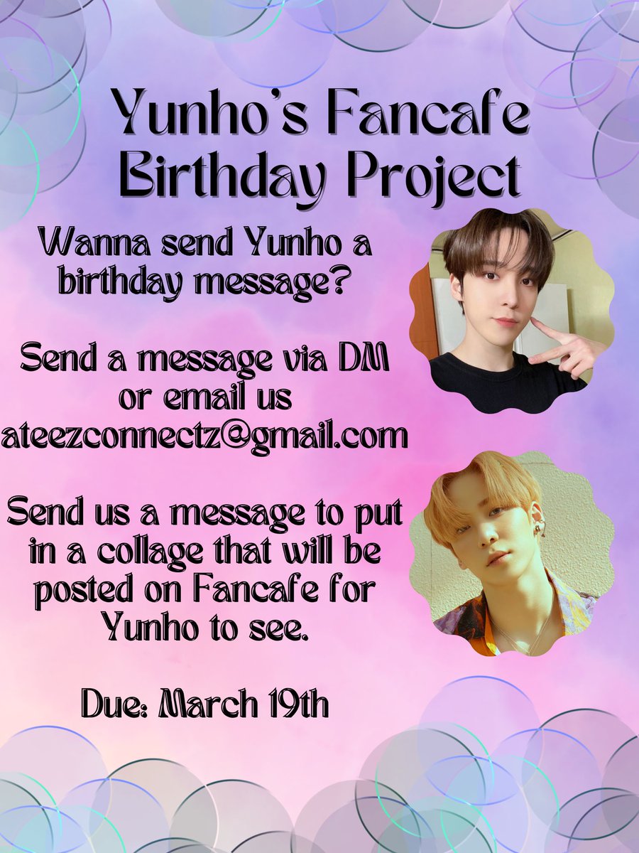 ATEEZ GLOBAL CONNECTZ on Twitter: "[🎉] Yunho’s Fancafe Birthday Project 💕 Today is the last day ...