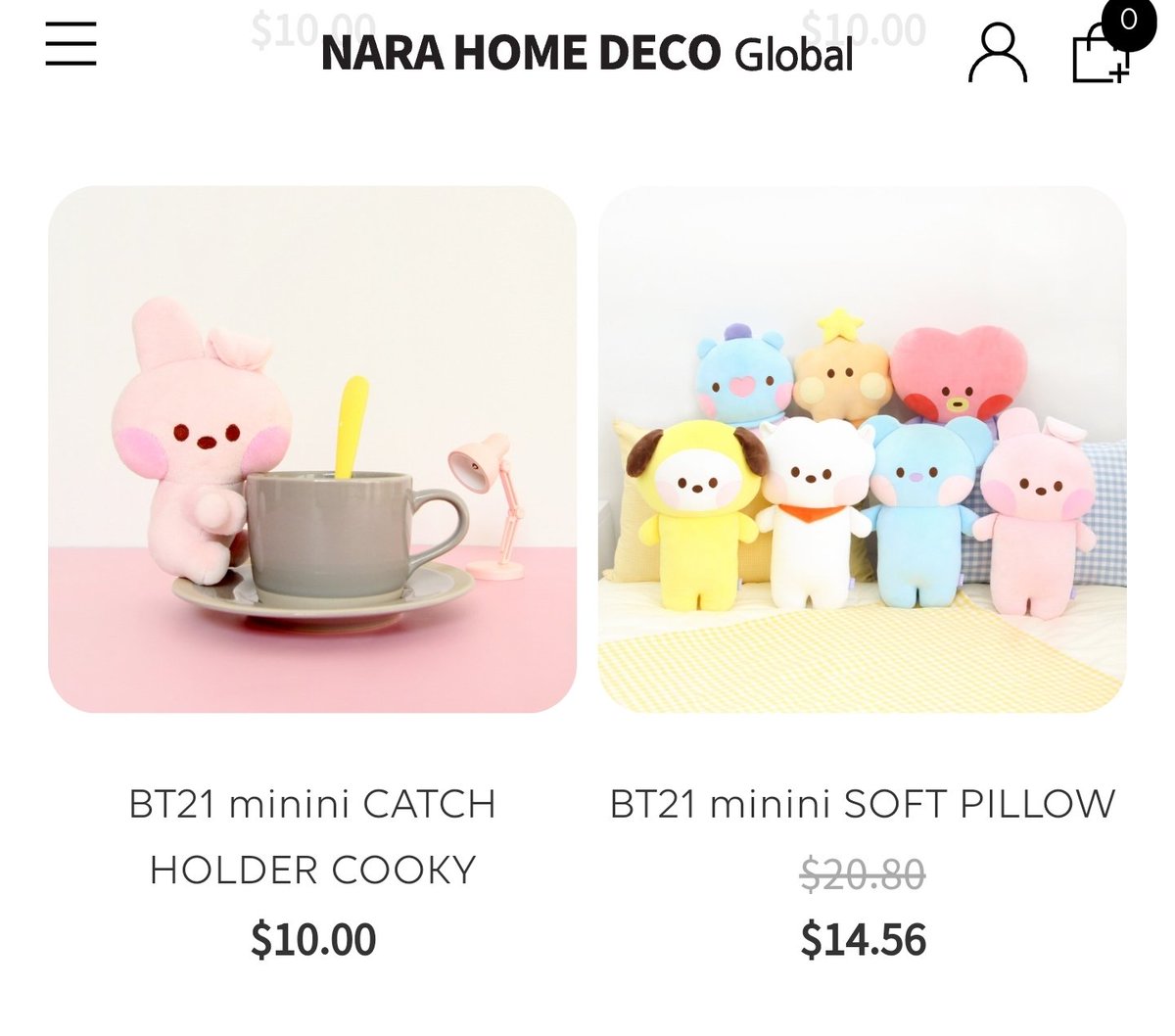 BTS Merch⁷ on Twitter: "Nara Home Deco Global store Tiny Tan Special Sale - Up to 30% off until ...