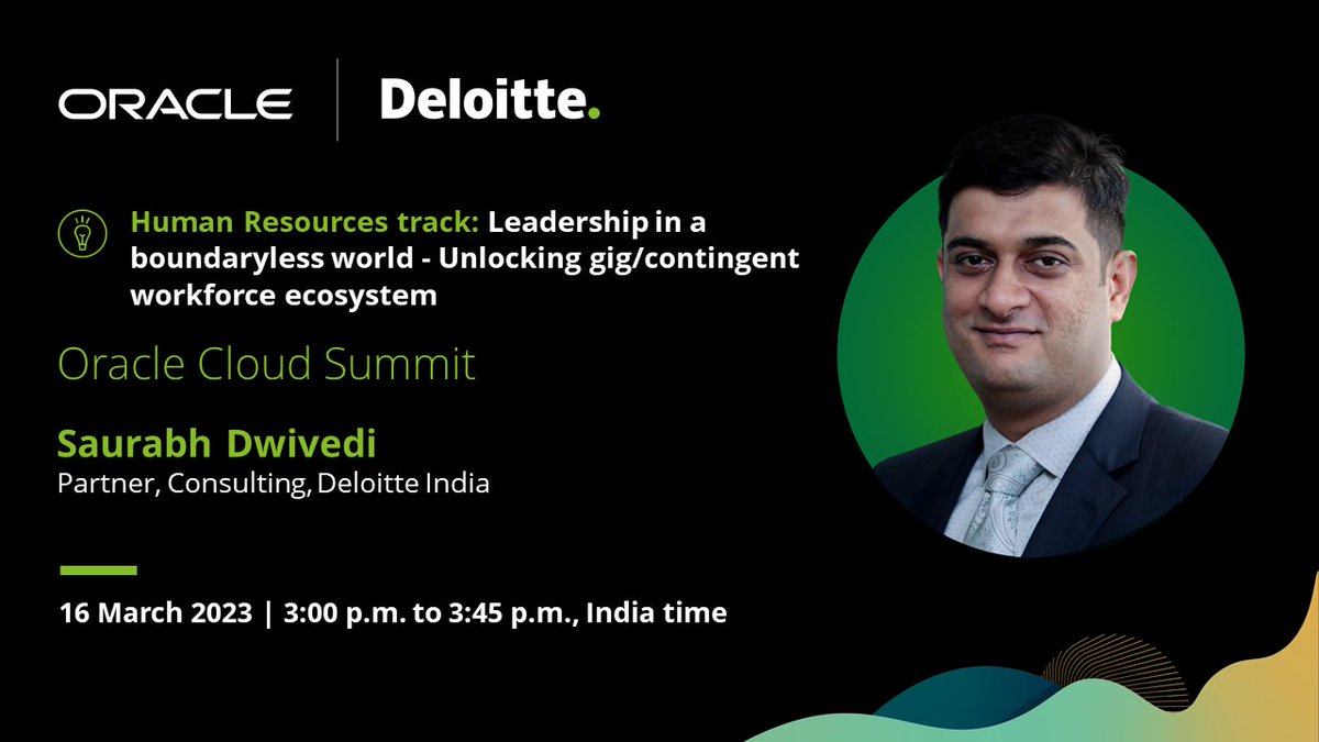 Deloitte India on Twitter: "Join Saurabh Dwivedi, Partner, Consulting, Deloitte India, for a ...