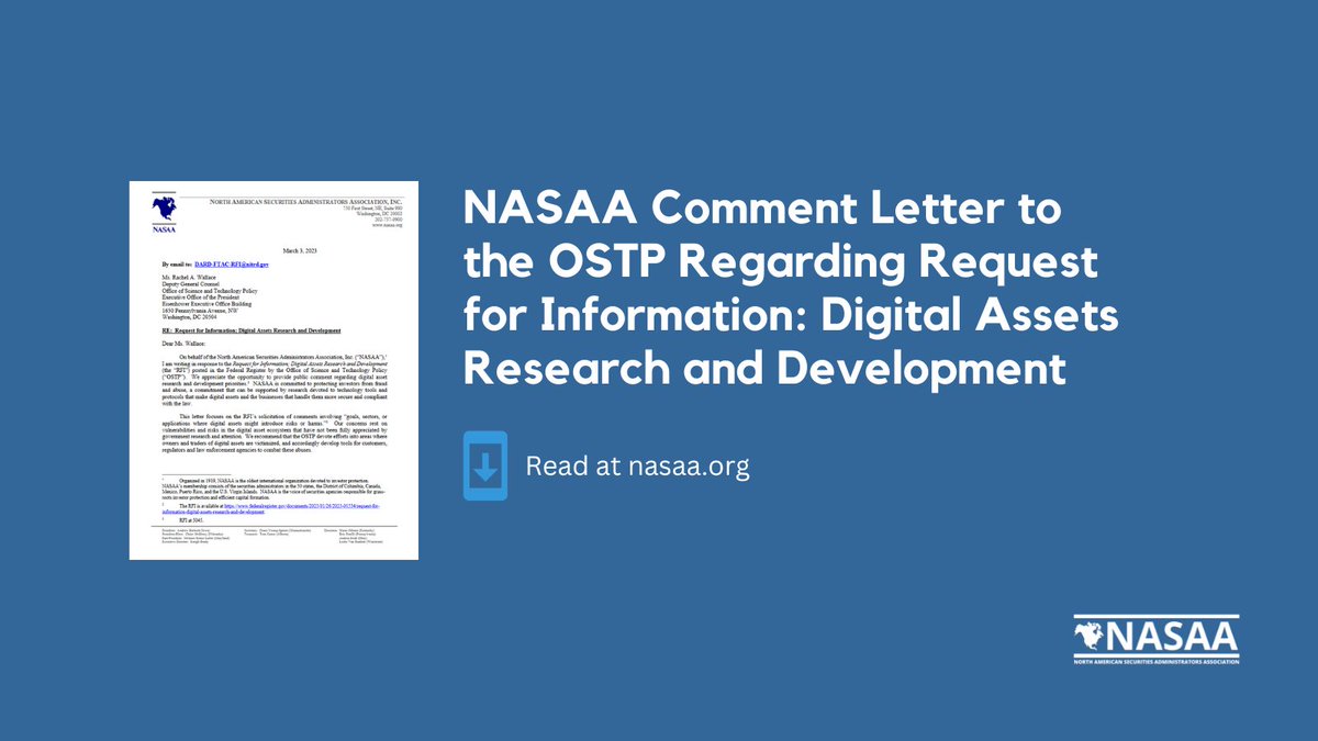 NASAA on Twitter: NASAA on Twitter: