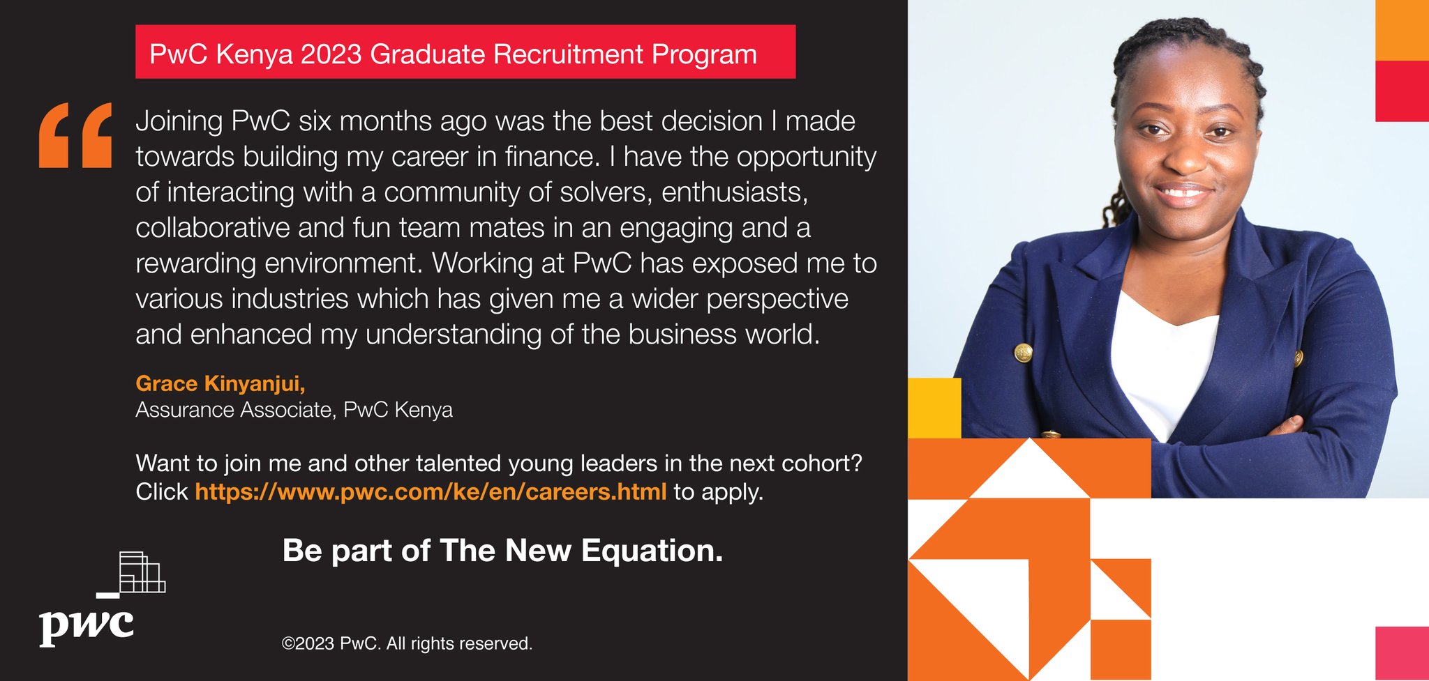 PwC Kenya on Twitter: "The 2023 PwC Kenya Graduate Recruitments applications are ongoing, Grace ...