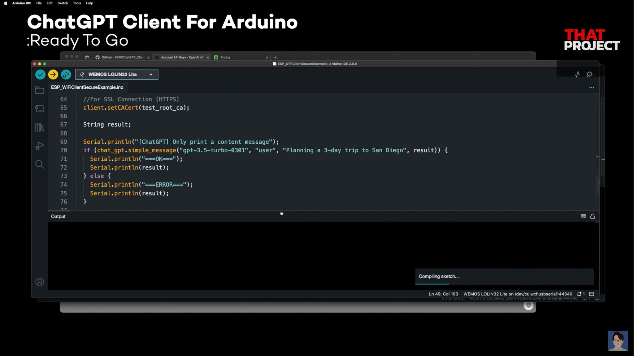 Arduino on Twitter: "YouTuber That Project created a library to integrate OpenAI's ChatGPT with ...
