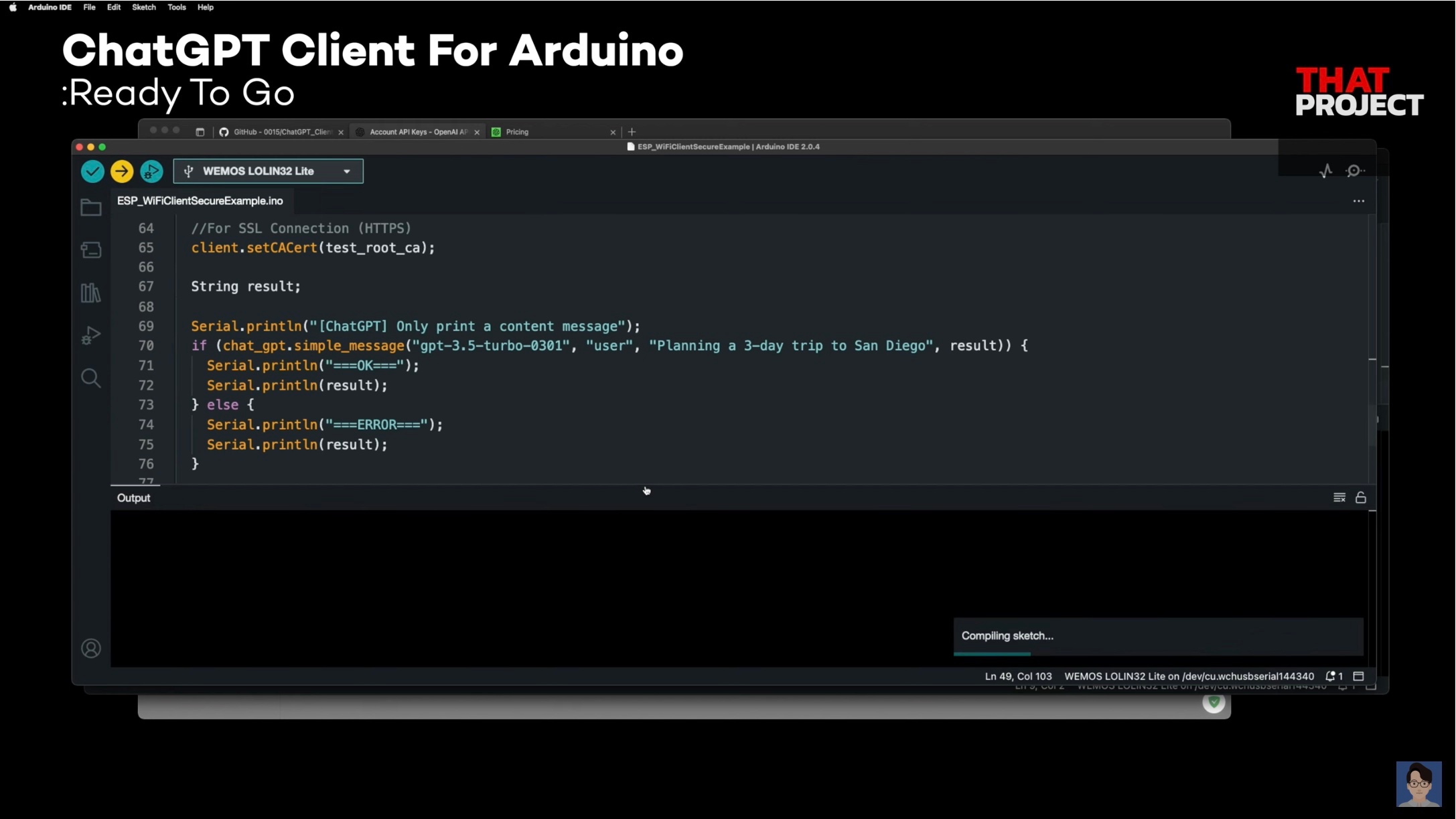 Arduino on Twitter: "YouTuber That Project created a library to integrate OpenAI's ChatGPT with ...