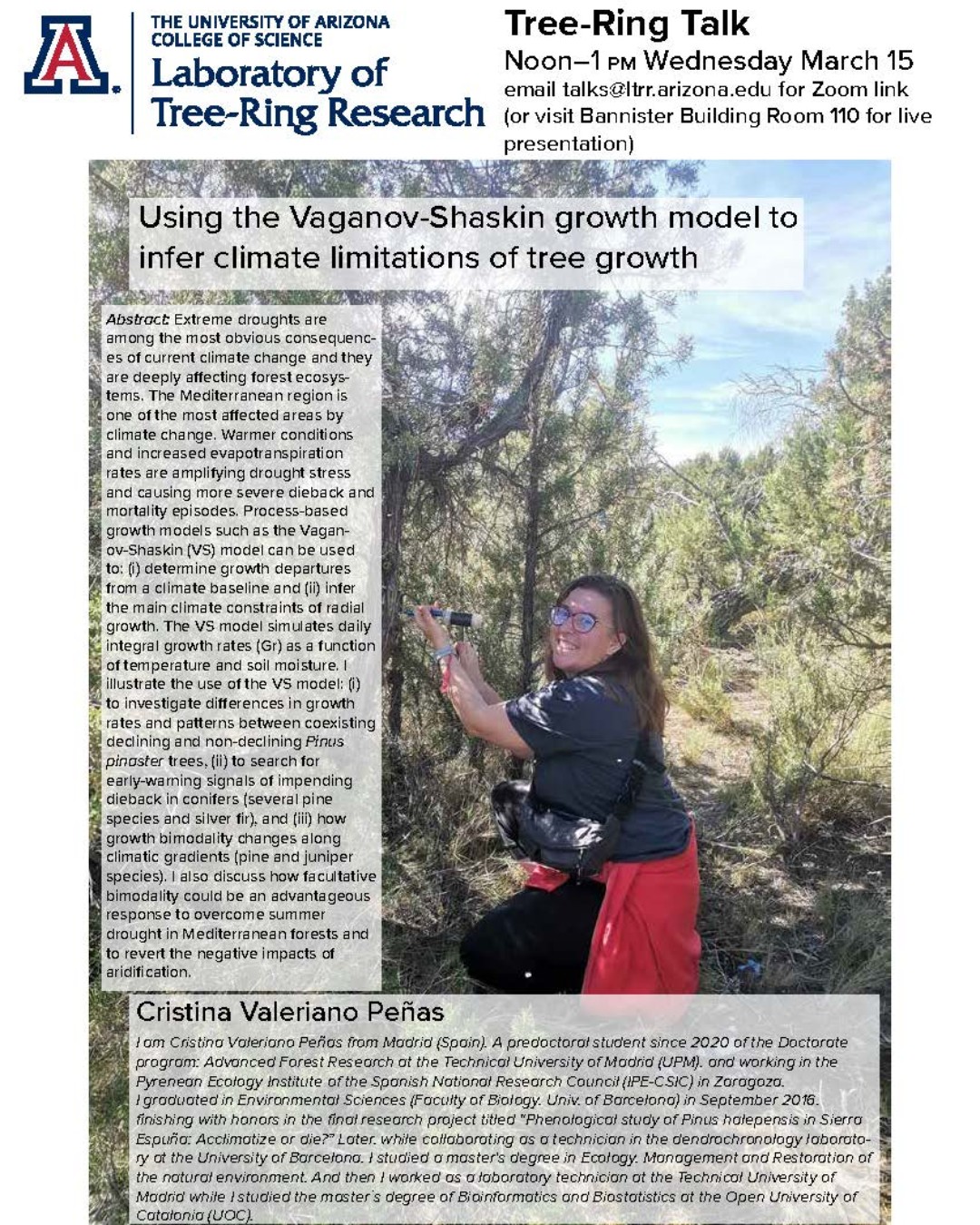 UArizona Tree-Ring Lab on Twitter: "Join us for the Tree-ring talk this week on Wednesday, March ...