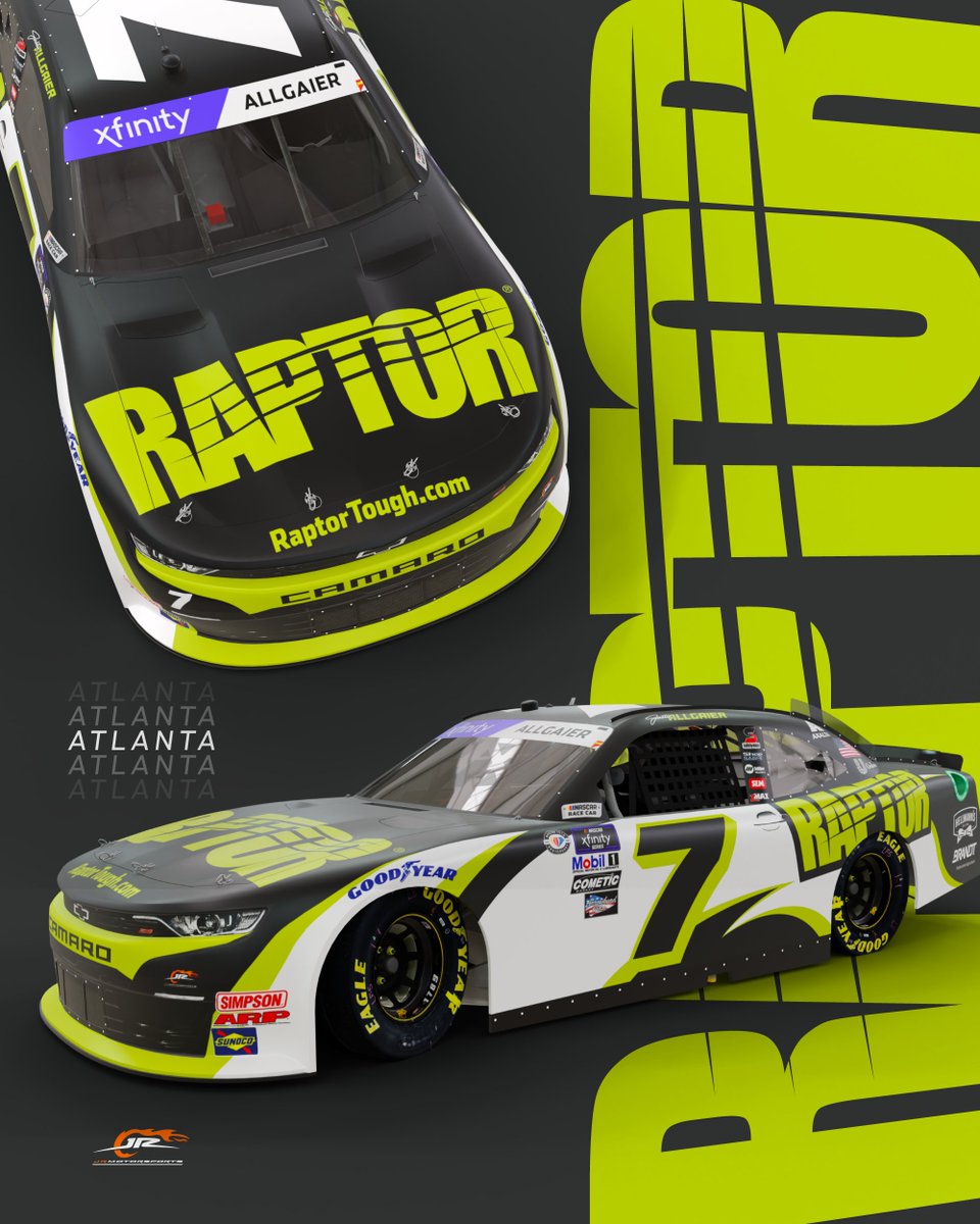 Justin Allgaier's Raptor Tough scheme for Atlanta : r/NASCAR