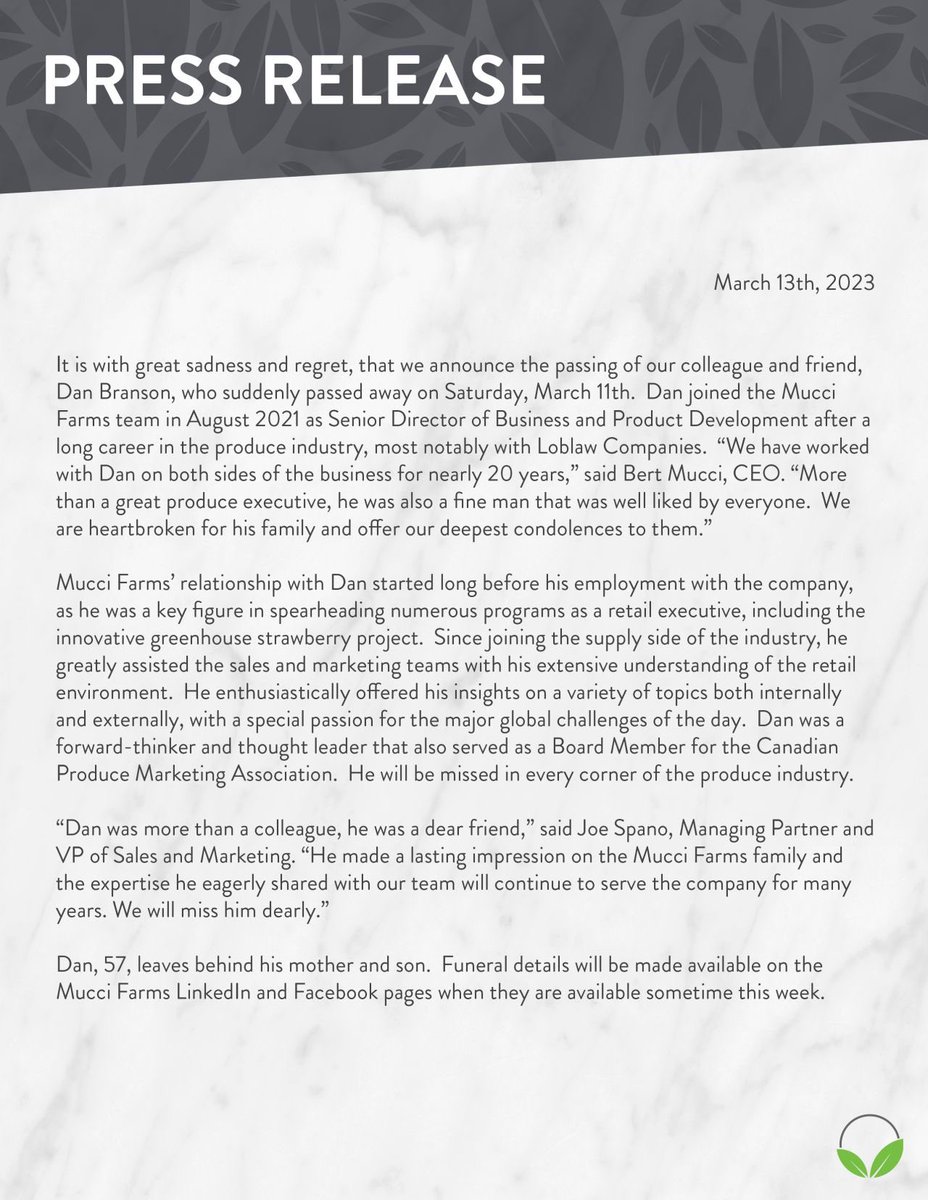 Mucci Farms on Twitter: "With great sadness and heavy hearts, we announce the passing of our ...