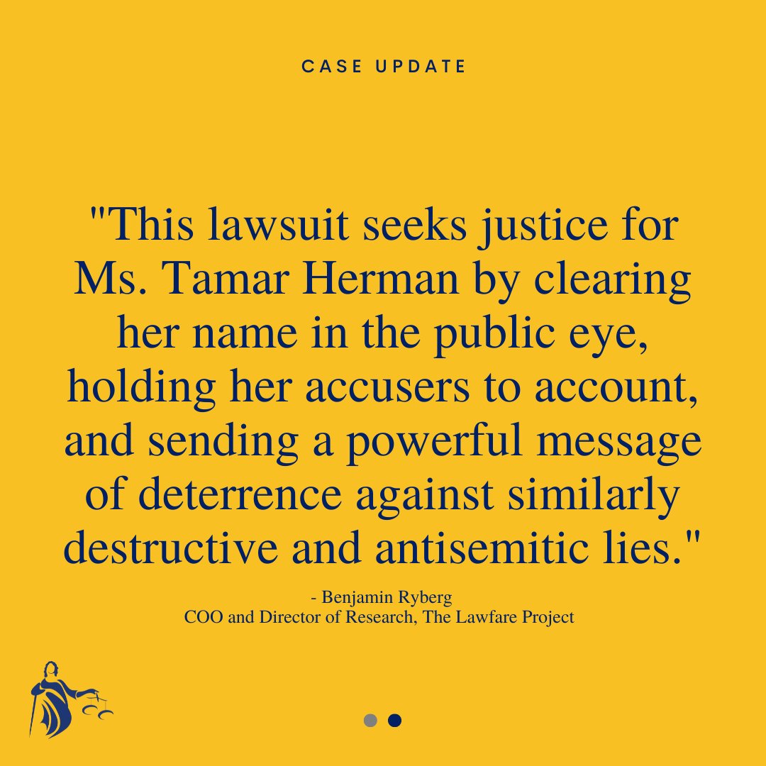 The Lawfare Project on Twitter: "We are honored to be fighting for Tamar Herman, to bring ...