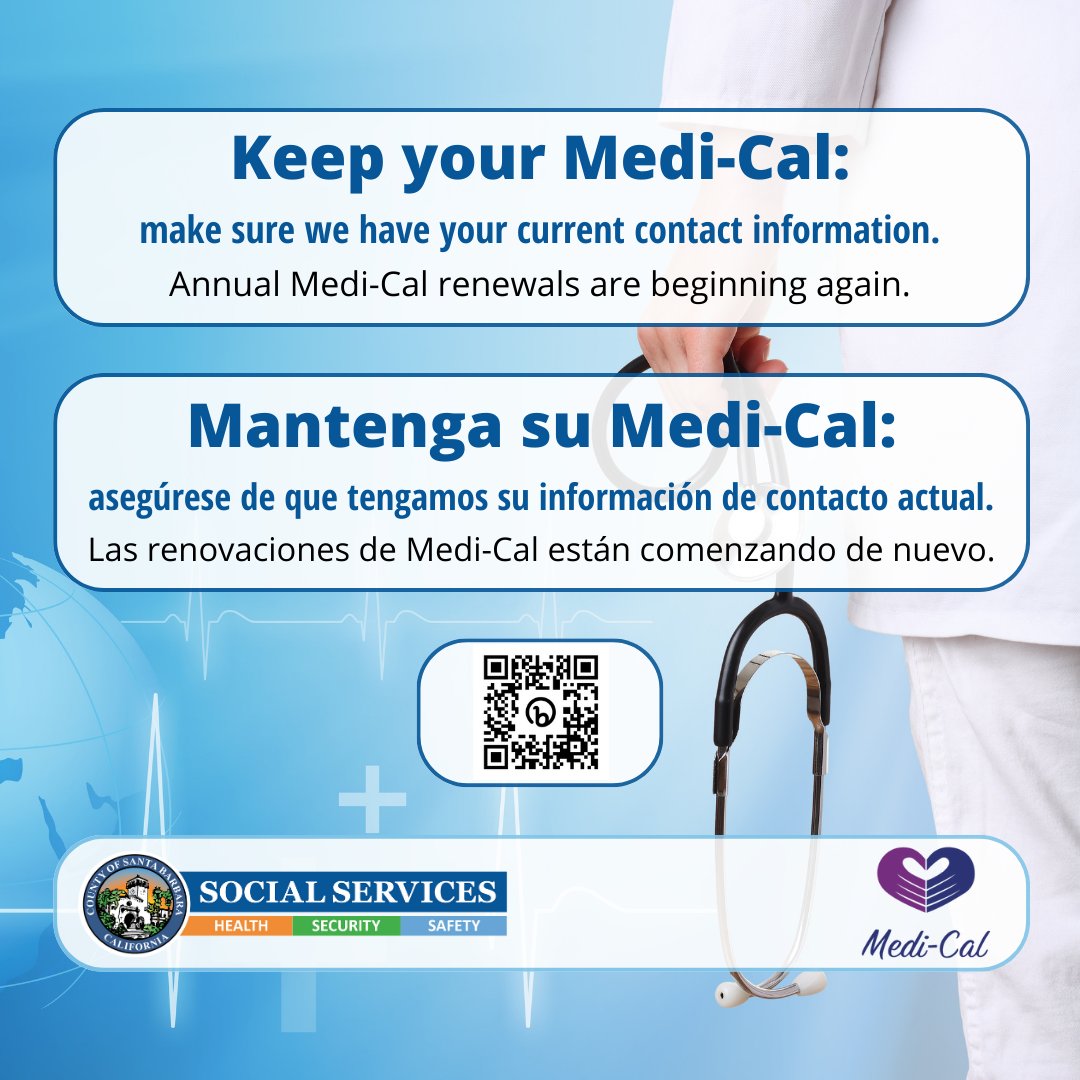Santa Barbara County on Twitter: "Starting in April 2023, Medi-Cal will once again require us to ...