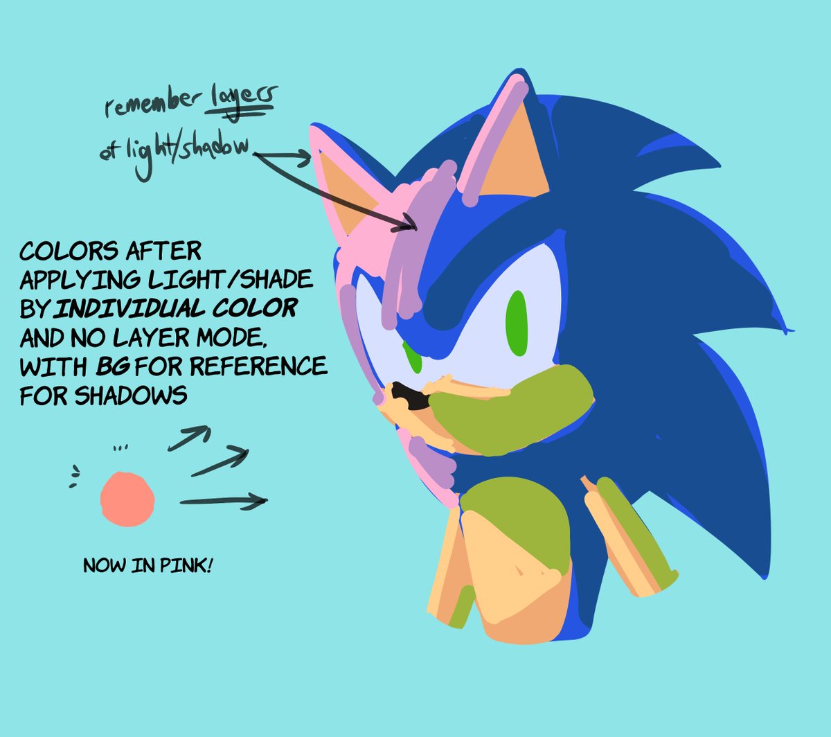 ソニック 「brief color rendering demo of my process」|Aaron Dugger @ looking ...