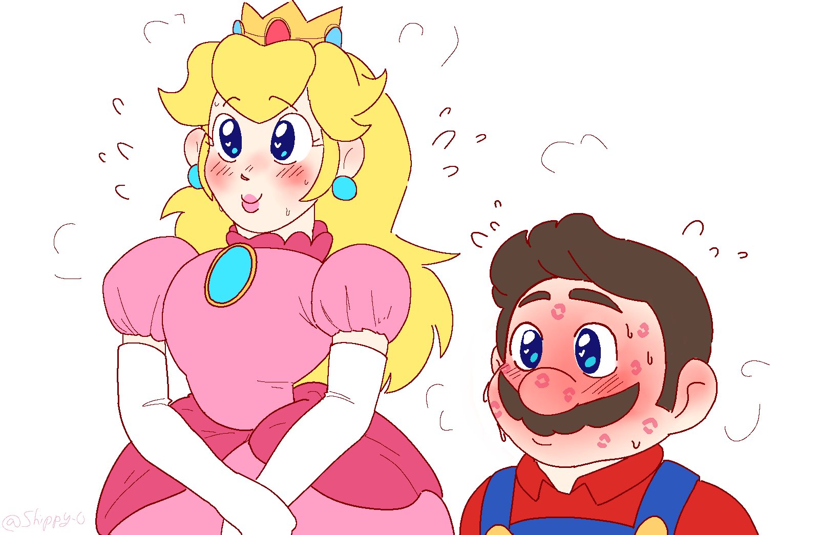 Peach And Mario Kissing