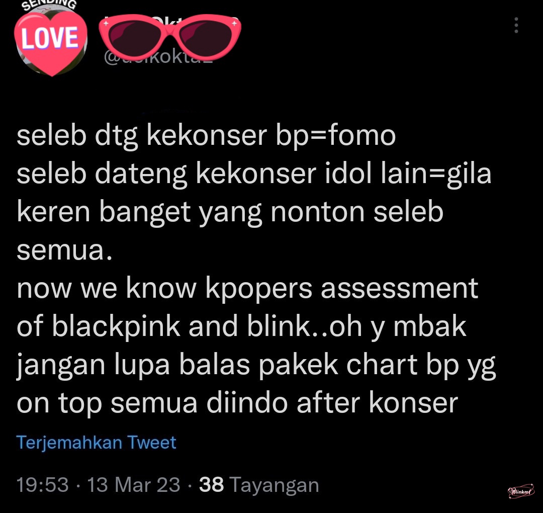 BLINKMF on Twitter: "[BP] Mbak ini was right.. Banyak Blink yg bersyukur dan gak ngejudge fomo ...