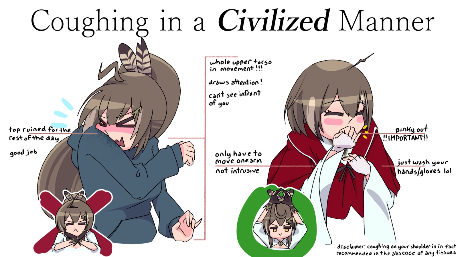 Coughing In Arm Cartoon