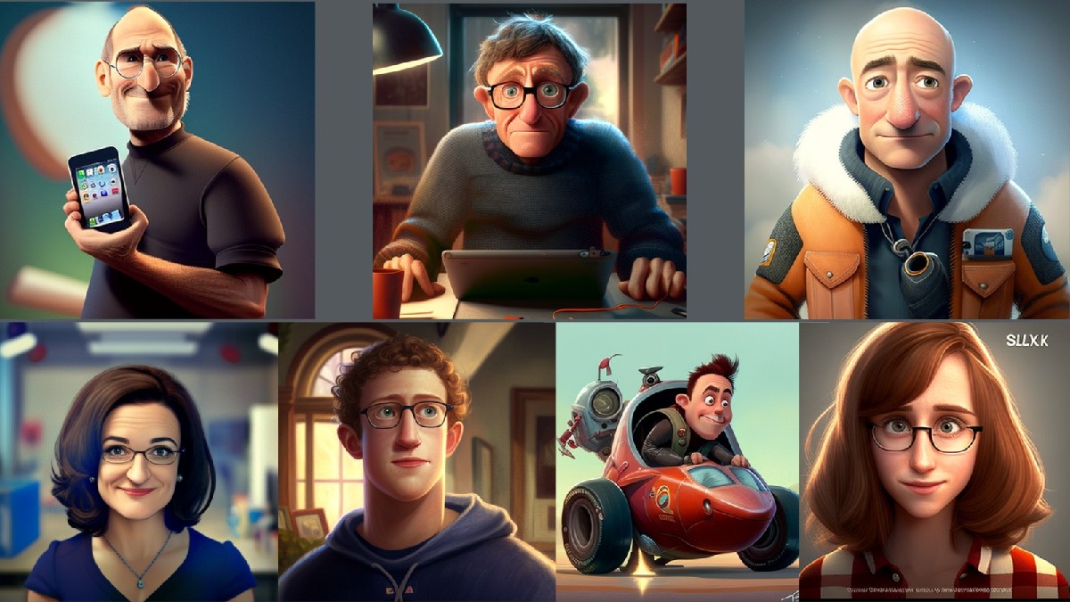 Something fun: We used AI to imagine some tech icons as Pixar ...
