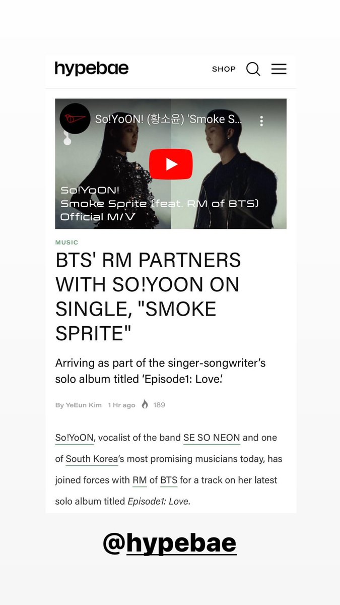 RMCharts⁷ 💙 on Twitter: "So!YoON! (@sleeep__sheeep) on Instagram Stories #SmokeSprite #RM"