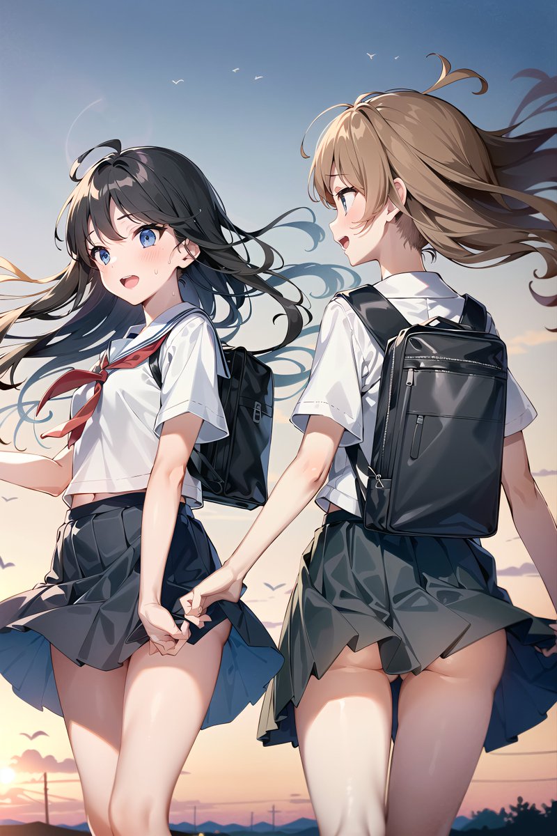 doctly on Twitter: "「じゃ、かえろっか」 #AIイラスト #AIart"