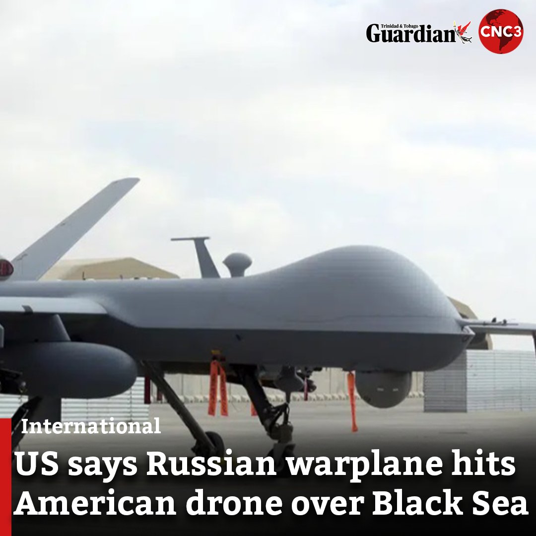 CNC3TV on Twitter: "A Russian fighter jet struck the propeller of a U.S. surveillance drone over ...