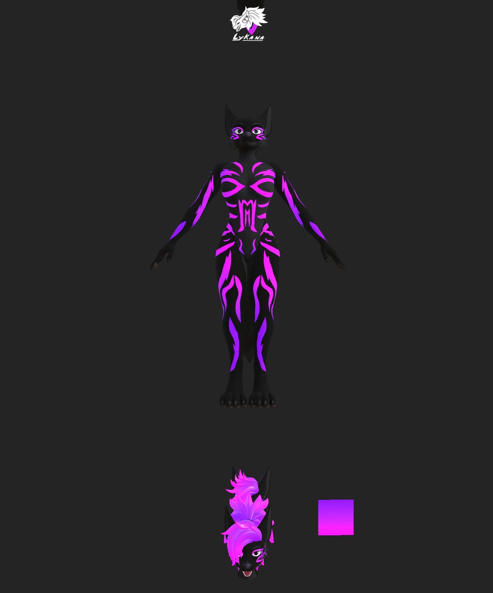 Niilit on Twitter: "RT @Adolpha_art: FOR SELL!! Lykana retexture pink-purple texture. Fullbody ...