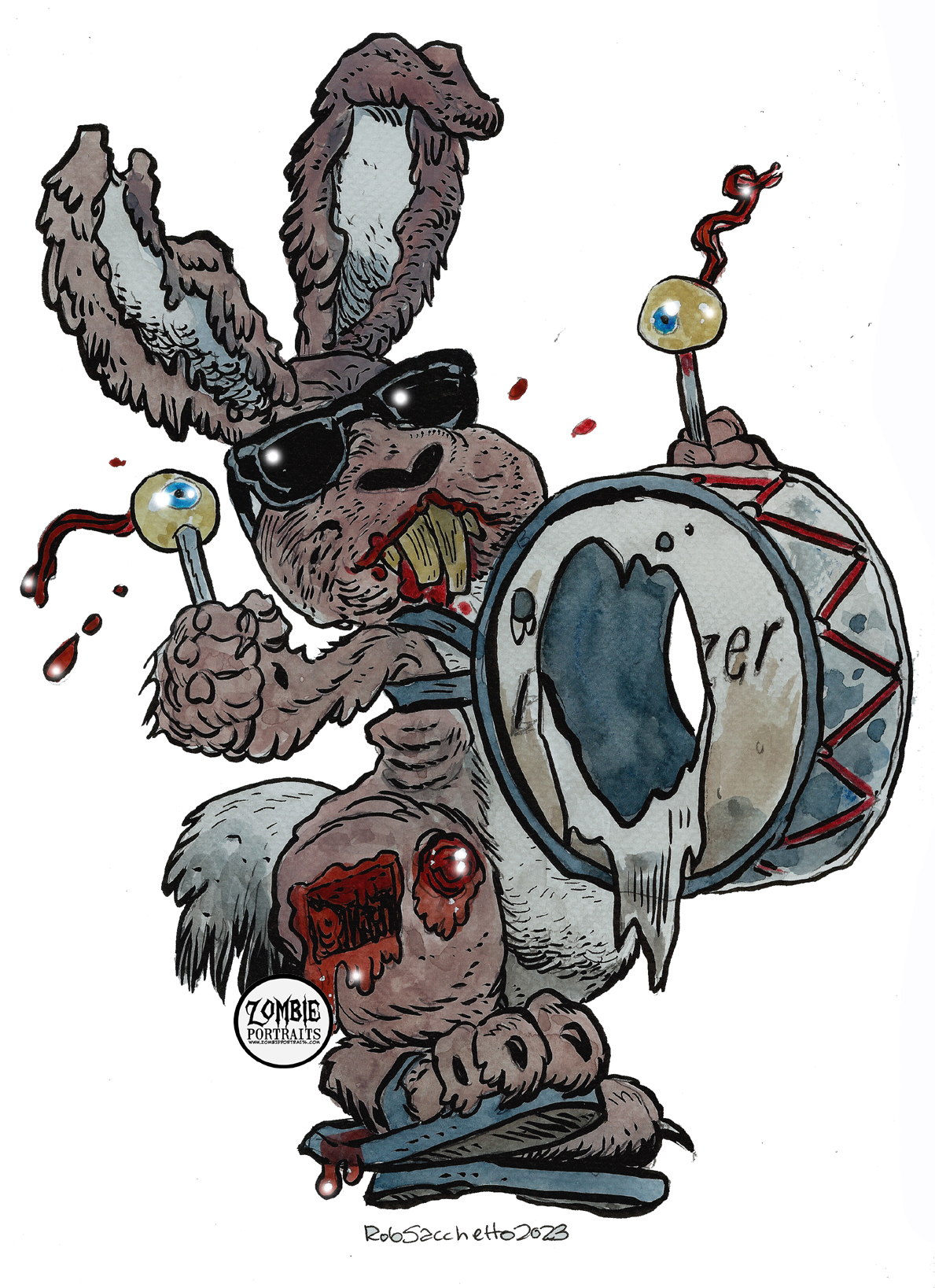 Zombie Rabbit Drawing This Zombie Rabbit Clown Thing Spent Way Too