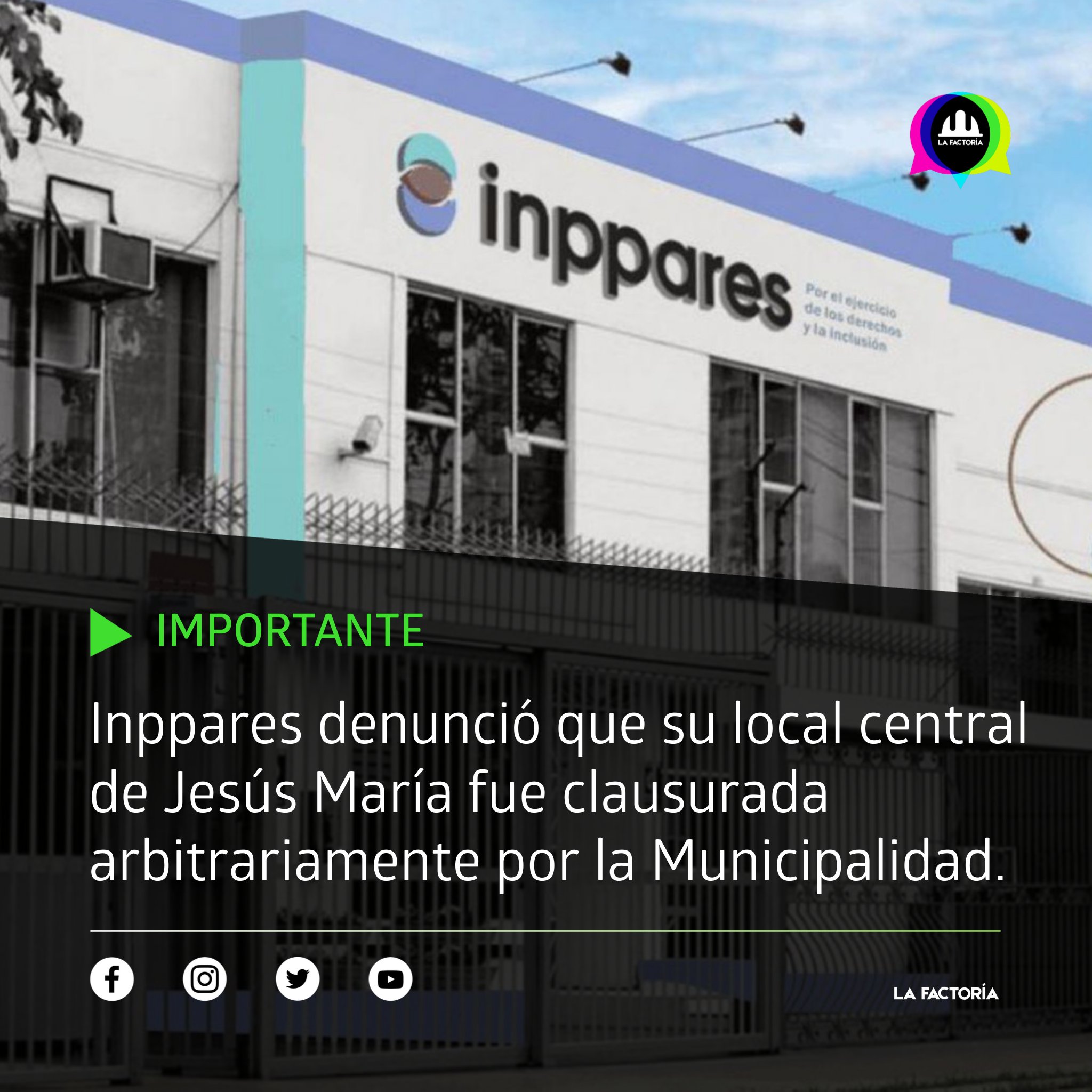 La Factoría on Twitter: "#Importante 🚨 Inppares comunicó sobre la clausura de su local en Jesús ...