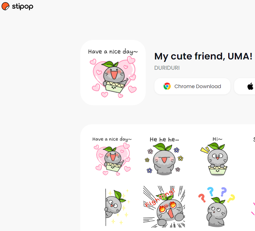Duriduri on Twitter: "🎉Stipop sticker approval My cute friend, UMA! 👉Kor https://han.gl/trdvh 👉 ...