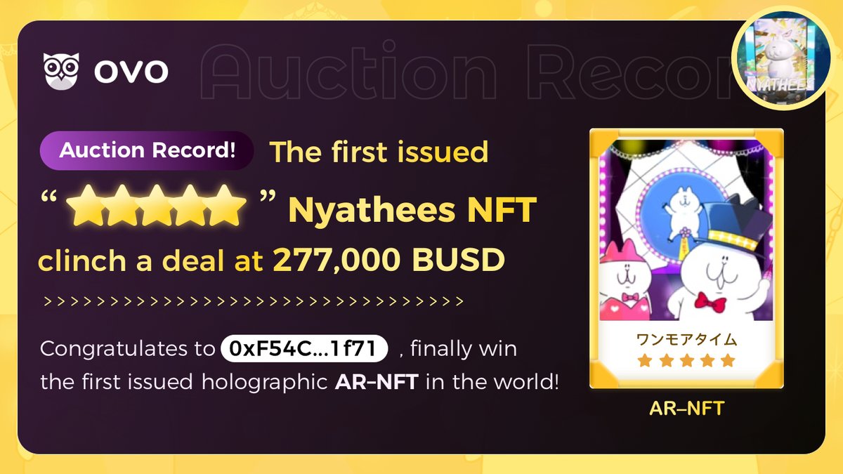OVO_NFT_Platform on Twitter: "⚡️Flashback About 1 year ago, a 5-Star Nyathees clinch a deal at ...