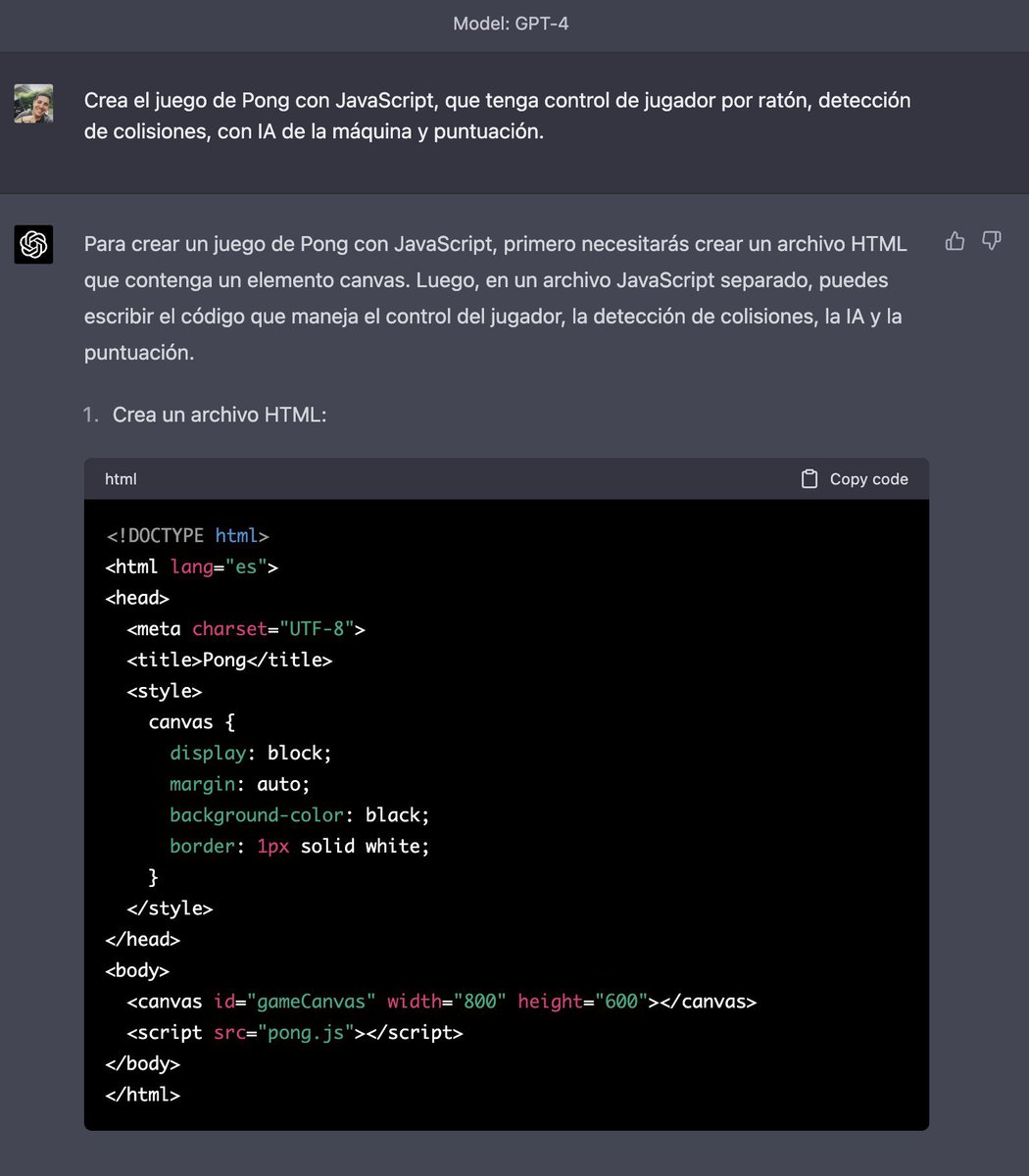 Cerebros on Twitter: "Una verdadera locura lo del GPT-4. El usuario Miguel Ángel Durán le dijo ...