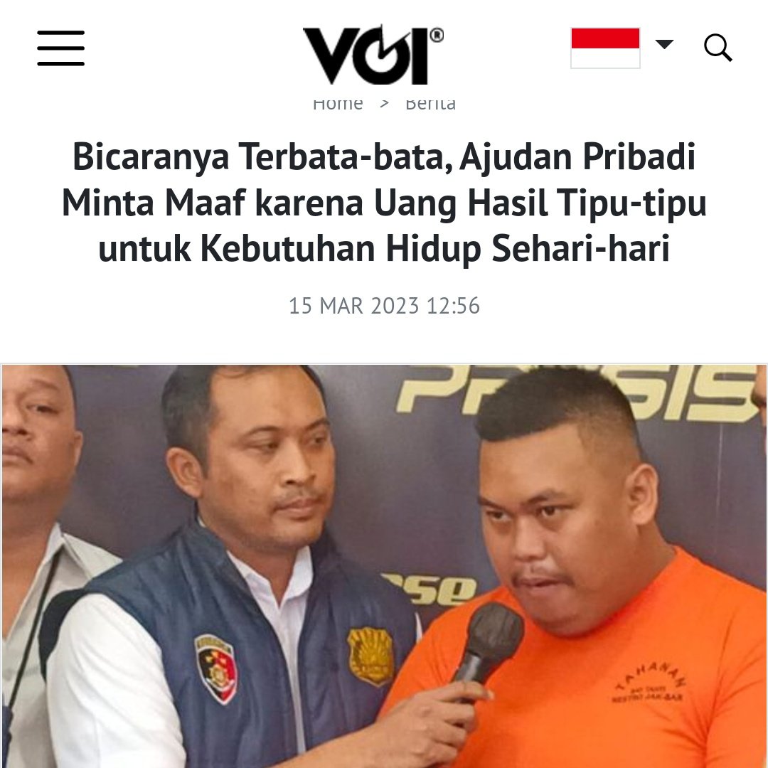 Mazzini on Twitter: ""Saya Minta maaf, (uang hasil penipuan) buat kebutuhan hidup," kata ...