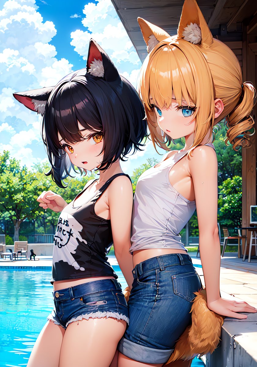 物見遊さん🌸AIイラスト🍀 on Twitter: "RT @ai_chan_1111: 夏のプールの獣娘 AIイラスト"