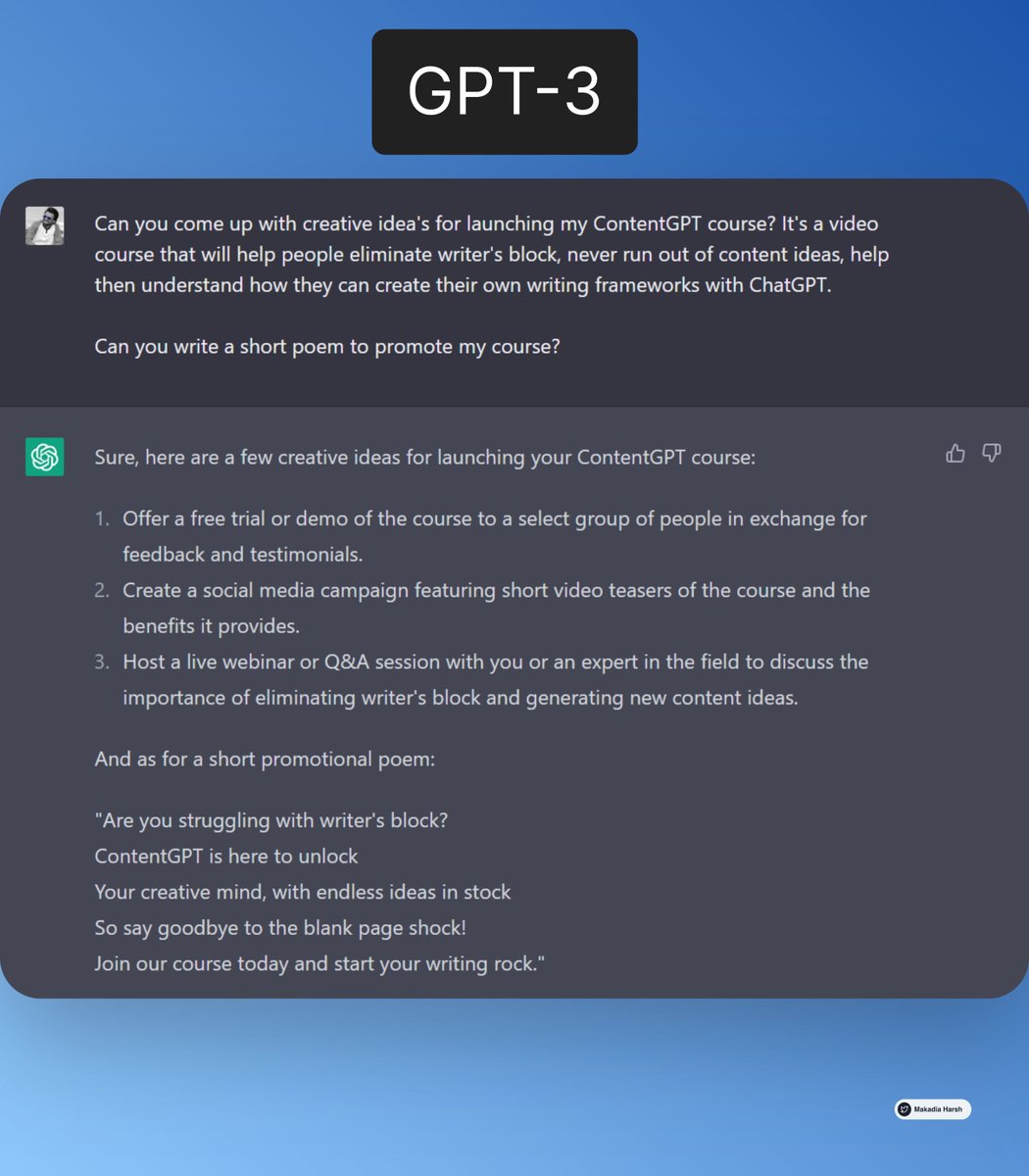 I did GPT-3 vs. GPT-4 Side-by-Side Comparison. Take a look at the ...