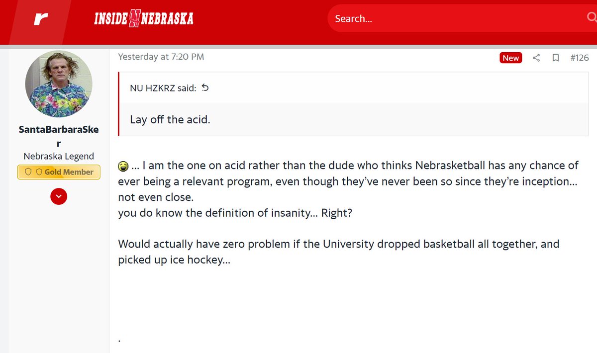 Message Board Geniuses on Twitter: "#Nebraska should just drop basketball altogether, and maybe ...