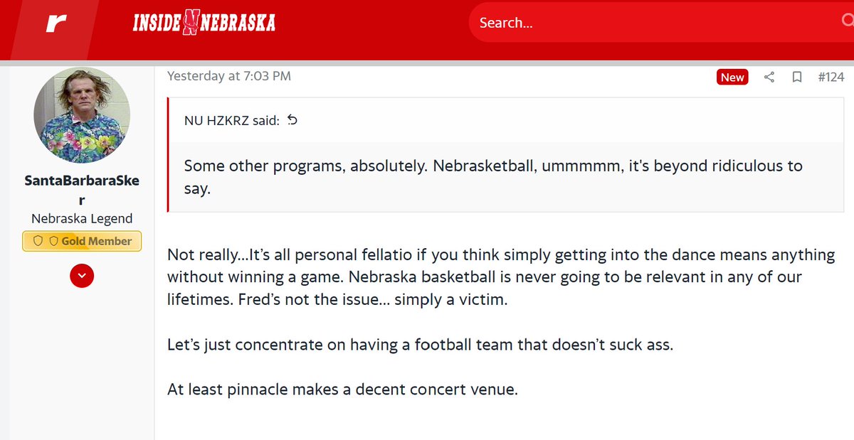Message Board Geniuses on Twitter: "#Nebraska should just drop basketball altogether, and maybe ...