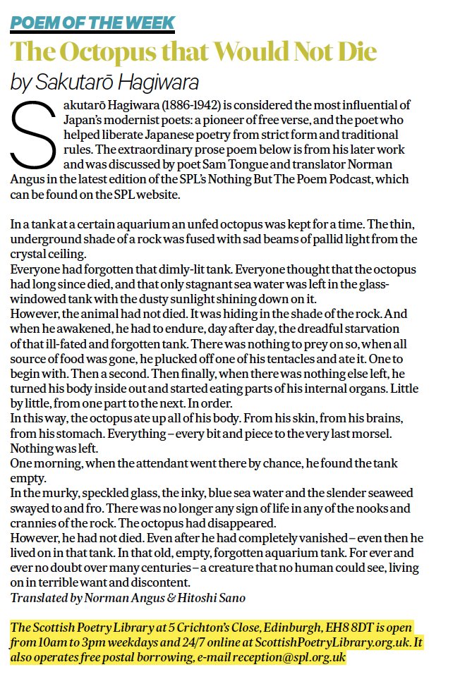 Scottish Poetry Library on Twitter: "The Scotsman's Poem of the Week on ...